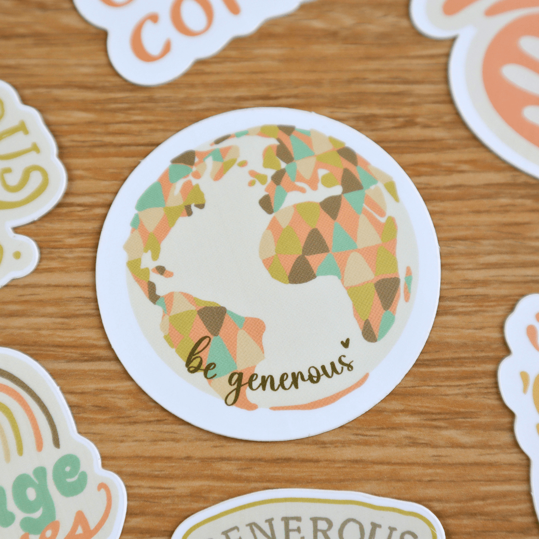 Be Generous World Sticker – Generous Coffee